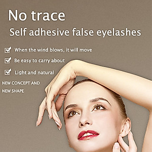 Reusable Self-Adhesive Eyelashes,No Glue or Eyeliner Needed Easy to Put On, Natural Look, Ideal Gift of Reusable Adhesive Eyelashes for Women (2-Pairs)