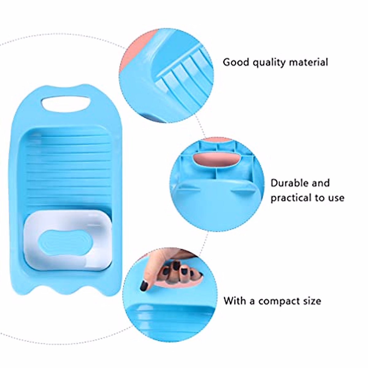 Cabilock Plastic Washboard Basin Non- Slip Washing Washboard Plastic Home Laundry Washboard Mini Washboard for Kids Shirts