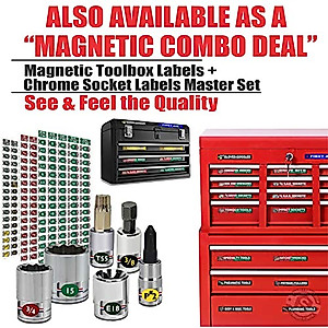Ultimate Magnetic Tool Box Organizer Labels (Green edition) organize boxes, drawers & cabinets “Quick & Easy”, fits all brands of ‘Steel’ tool chest Craftsman, Snap-on, Mac, Matco & Cornwell …