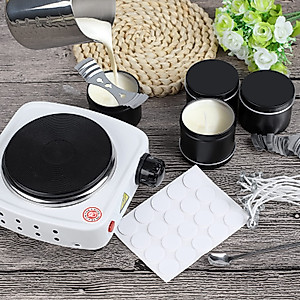 DINGPAI Hot Plate for Candle Making, White Color Electric Hot Plate for Melting Wax, Chocolate, Candy and More
