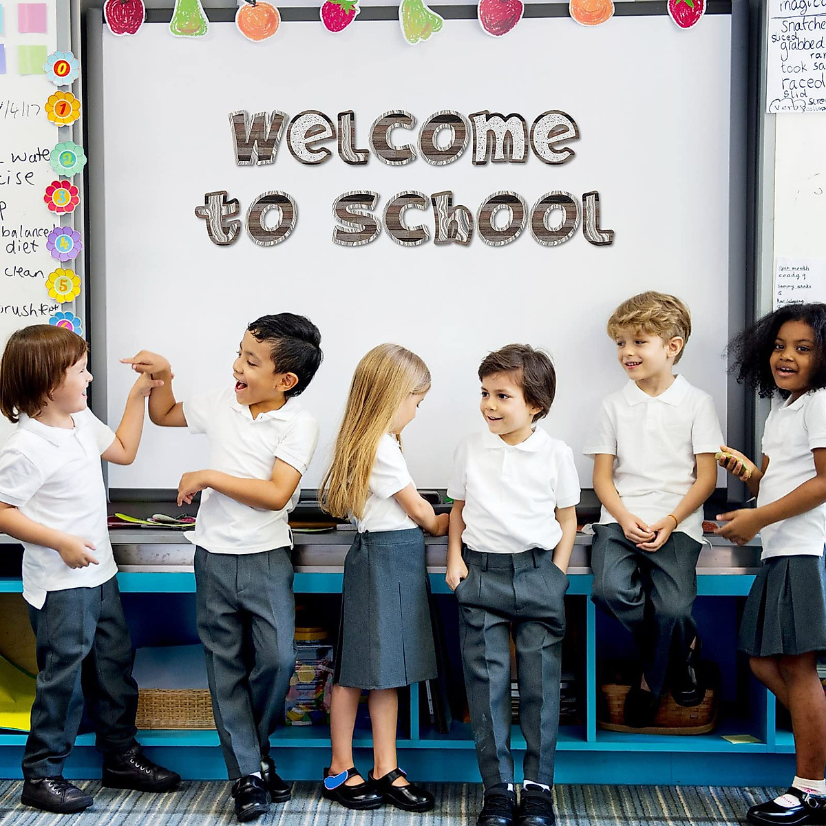 108 Pieces Bold Block Letters Combo Pack Farmhouse Bulletin Board Letter Rustic Paper Letter Cutouts Alphabet Number Punctuations Home Sweet Classroom Decor for Teacher Office Home Wall Decorations