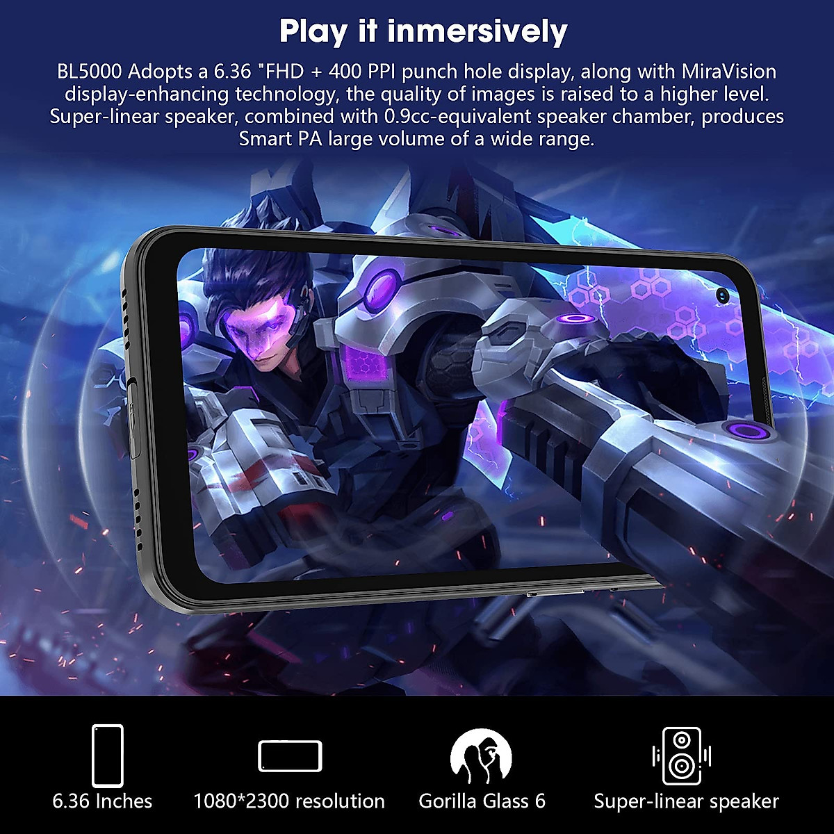 Blackview 5G Rugged Smartphone Unlocked, BL5000 Dual SIM Rugged Unlocked Phones, 8GB+128GB, Android 11, 30W Fast Charge 4980mAh Battery, 16MP+12MP Camera,6.36" HD, IP68/IP69K Waterproof Phone,GPS,NFC