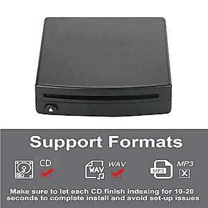 Xglysmyc External USB Car Universal CD Player,Vehicle CD Player for Car via USB Radio Connection Portable CD Player for Car Android Navigation with USB Port-Plug and Play