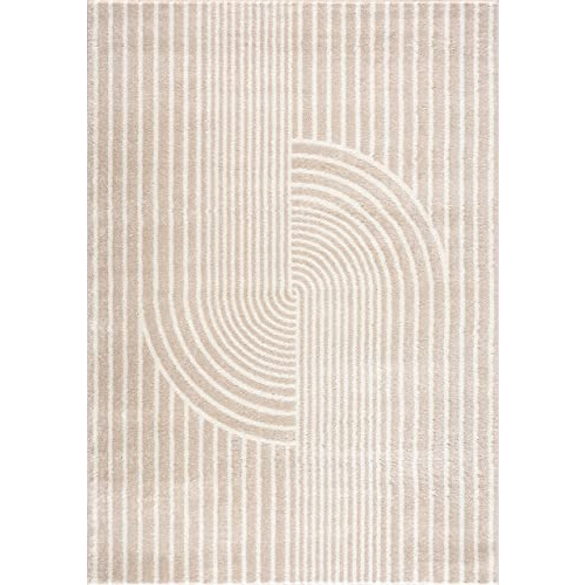 Abani Rugs Beige Arch Pattern Knot Modern Print Premium Area Rug - Contemporary No-Shed Neutral 7'9" x 10'2" (8'x10') Bedroom Rug