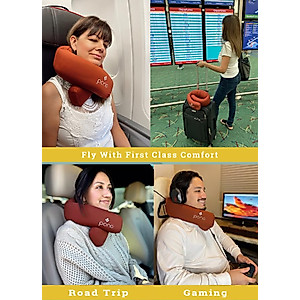 Pono Neck Cradle Travel Pillow: Memory Foam, Ergonomic 360° Adjustable Support, Prevents Neck Pain/Head Nods. Infinity Shape Fits All Adults. Compact, Foldable Design for Easy Portability