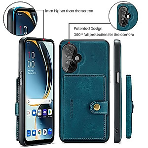 Hongxinyu Case for OnePlus Nord N30 5G / Nord CE 3 Lite 5G, Detachable Magnetic Wallet Card Cash Slot Case Cover Support Wireless Charging Functional Kickstand (Teal)