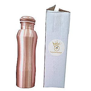 Pure Copper Curve Water Bottle 34 Oz Ayurvedic Leak Proof Copper Vessel for Drinking Water Bottle For Health Benefits, Sports , Yoga Christmas Gift Birthday Gift Capacity 1 liter