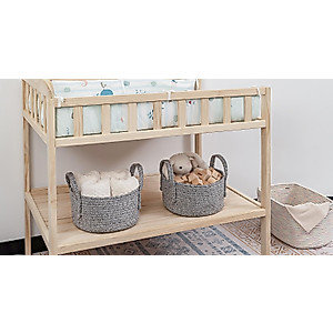 CubesLand Cute Small Baby Nursery Basket Bin,Soft Cat Toys Storage Basket,Woven Baskets for Shelves,Cube Organizer Basket Bin,Home Decor 9.5x5.51 Gray