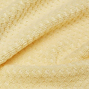 Amazon Basics Odor Resistant Textured Bath Towel Set - 6-Pieces, Yellow