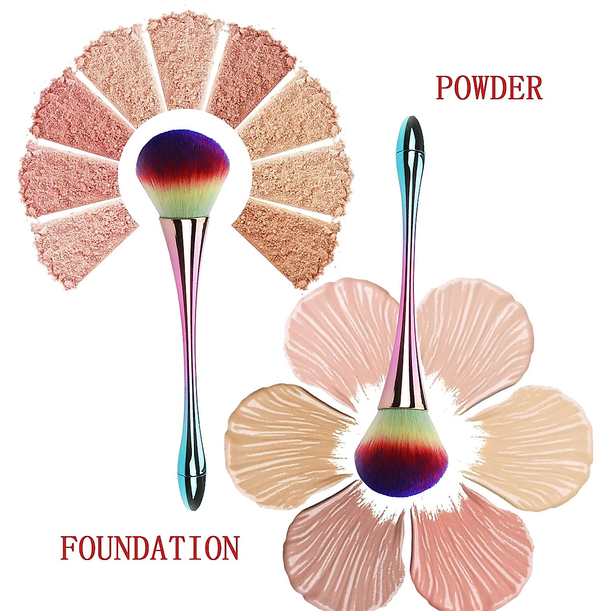 Large Powder Mineral Brush Nail Art Dust Brush Foundation Makeup Brush Powder Brush and Blush Brush for Daily Makeup (colour)