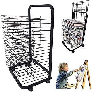 Art Drying Rack, Mobile Art Drying Rack with Wire Rack for Artwork, Art Studio, Drying and Printing Rack, Great for Schools and Art Clubs