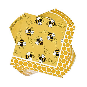 Gift Boutique Honey Bee Party Set - Serves 24, Includes Dinner Plates, Luncheon Napkins, and 24 9 oz Cups
