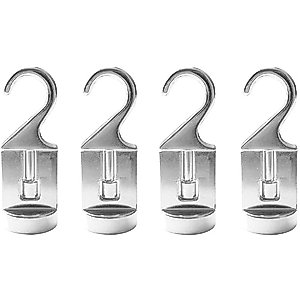 Cooks Standard Hooks, 4 Pack Aluminum Ceiling Hooks for Pot Rack, 30 lbs Max Load Heavy Duty Kitchen Hooks Hanger , Waterproof and Oilproof Moveable Hooks Organize for Kitchen-Silver