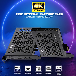 Pyle Live Gamer HDMI 4K Live Record and Stream, Multi Video Format Support, Audio-VideoLine in/Out, Super High Speed, Real Time Gameplay, Conference Live Broadcast, PCI-E Gen2 - PLINK4