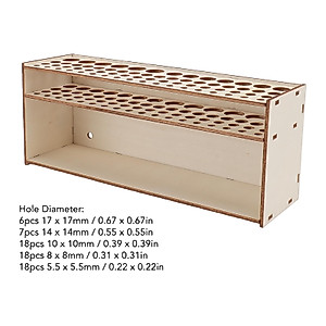 Cyrank Artist Paint Brush Holder, 67 Holes Paintbrush Holder Stand for Pencils Makeup Brushes Wooden Paint Brush Holder Paint Brushes Dryer Holder Desk Watercolor Brush Organizer Detachable