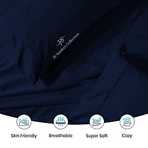 JS Sanders Collection 100% Egyptian Cotton Universal XL-V Berth The Best Boat XL-V Berth Bedding Fits mattresses up to 8” Depth Sheet Set - 1000 Thread Count Navy Blue