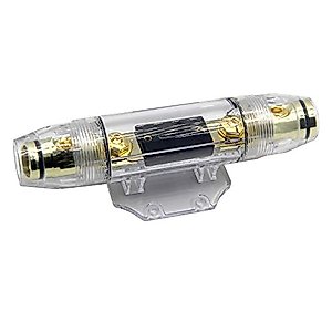 ZOOKOTO 250A 0/2/4 Gauge AWG Car Auto Audio Amplifier 1 in 1 Out ANL Fuse Holder Cable Blocks Distribution Holder Gold Plate
