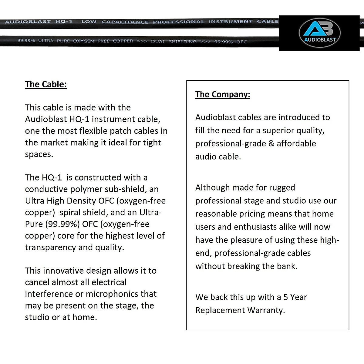 16 Foot RCA Cable Pair - Audioblast HQ-1 - Ultra Flexible - Dual Shielded (100%) High-Definition Audio Interconnect Cable and Neutrik-Rean NYS Gold RCA Connectors (2 Cables, Each 16 Foot Long)