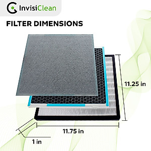 InvisiClean True HEPA/Activated Carbon Replacement Filter - Compatible with InvisiClean Aura IC-5018 and Sensa IC-5120 Air Purifiers