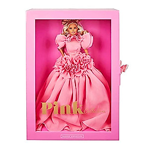 Barbie Signature Pink Collection Doll 3, Barbie Doll (Blonde) with Silkstone Body, Wearing Ruffled Chiffon Gown, Gift for Collectors