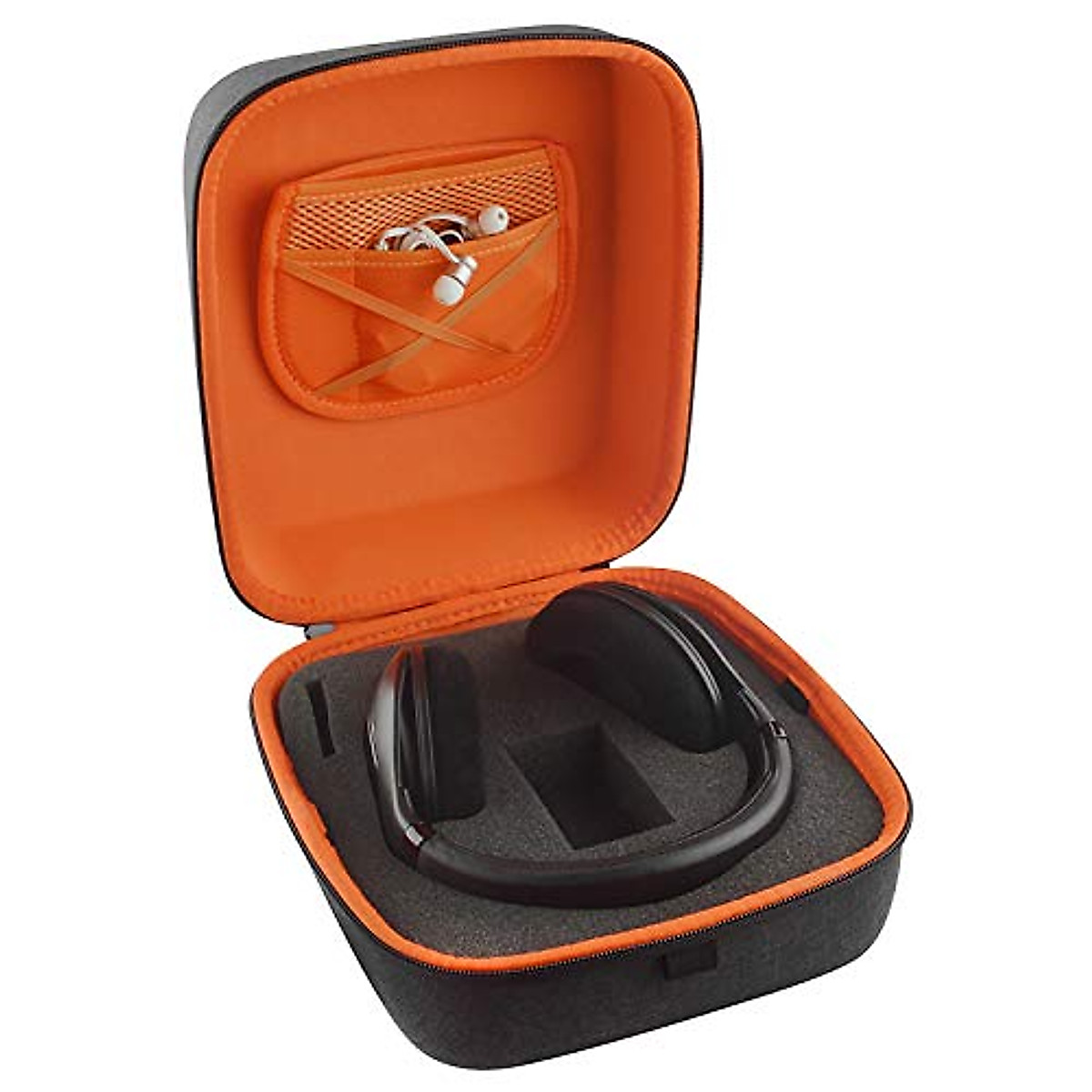 Geekria Shield Case for Large-Sized Over-Ear Headphones, Replacement Hard Shell Travel Carrying Bag with Cable Storage, Compatible with Beyerdynamic DT 880 Pro, AKG K167 Headsets (Dark Grey)