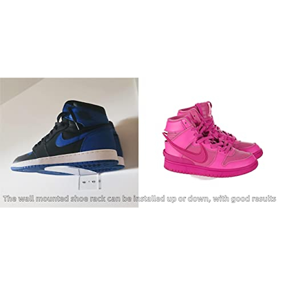 IEEK Floating Shoe Display 8 Pack,Levitating Acrylic Shoe Shelf for Wall,Clear Wall Mounted Shoe Rack Sneaker Display Shelves Space Saving Shoe Organizer Holder for Sneaker Collection