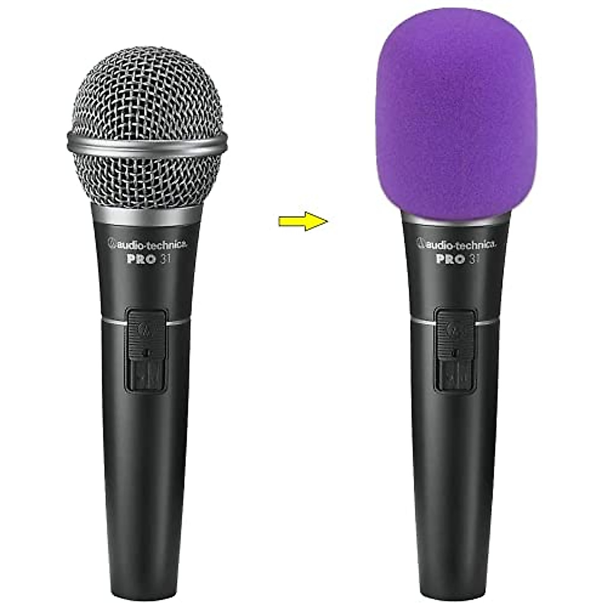 Fielect 5Pcs Microphone Cover Sponge Foam Mic Cover Handheld Microphone Windscreen Shield Protection Micro Foam Filter Purple for KTV Broadcasting