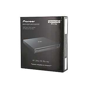 Pioneer Electronics BDR-XS07UHD 6x Slot Loading CD DVD BluRay Portable USB 3.1 BD/DVD/CD Burner Supports Blu-Ray, BDXL, and M-Disc Format, Black