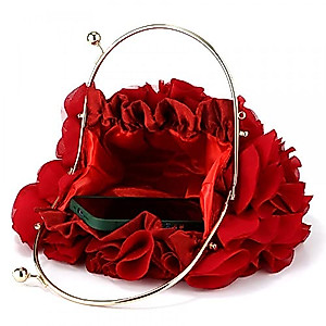 Purses and Handbags for Women Clutch Purse Party Clutch Shoulder Bags with Detachable Strap (Red)