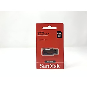 SanDisk Cruzer Blade USB Flash Drive, 128 GB, Black/Red (SDCZ50-128G-A46)