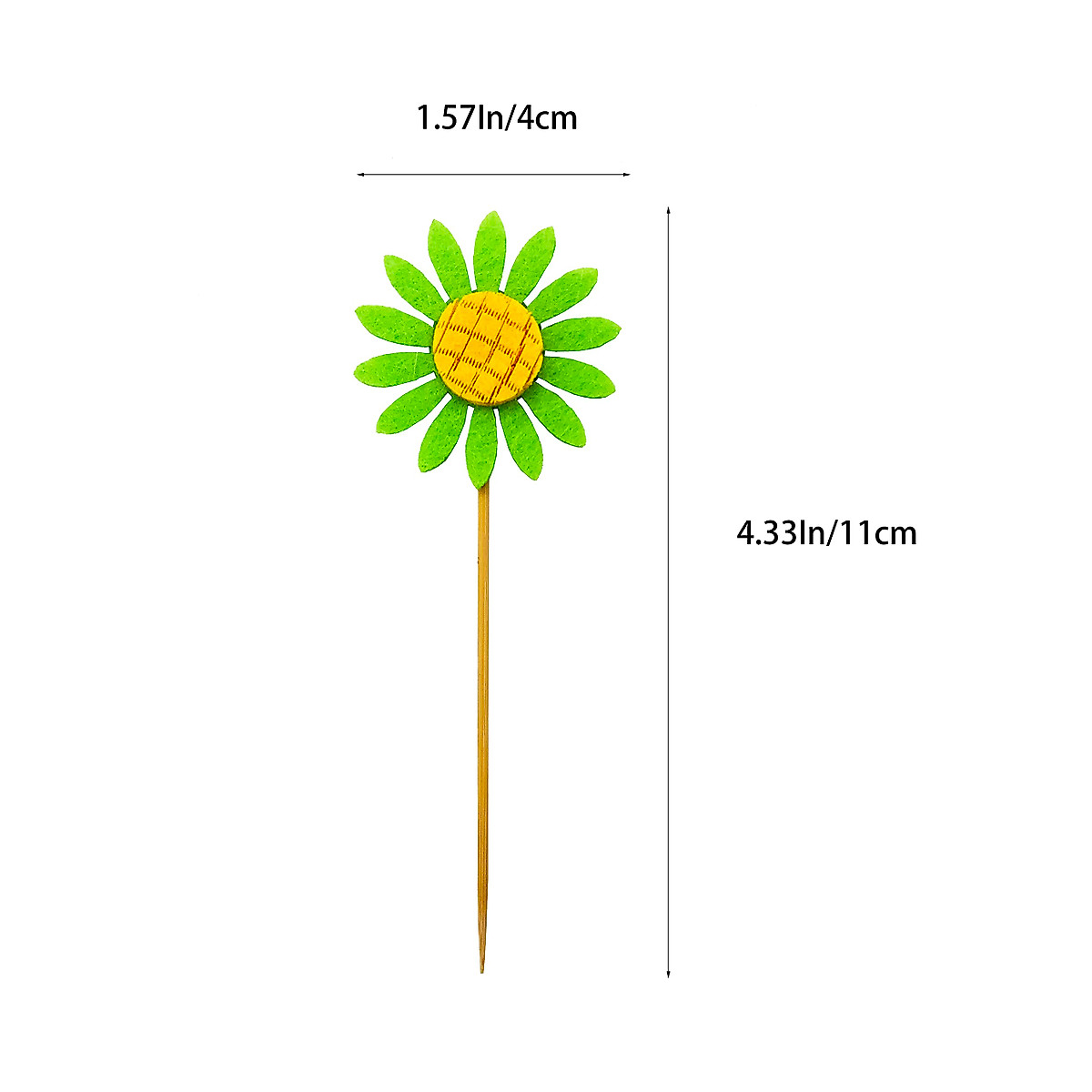 50 Pcs Sunflower Cupcake Topper, Flower Cake Topper, Fruit Picks, Party Cupcake Topper For Birthday Party Wedding Baby Shower Decoration Supplies (Mix)