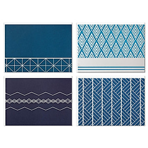 Hallmark Blank Cards Assortment, Geometric Silver Foil (40 Note Cards with Envelopes)