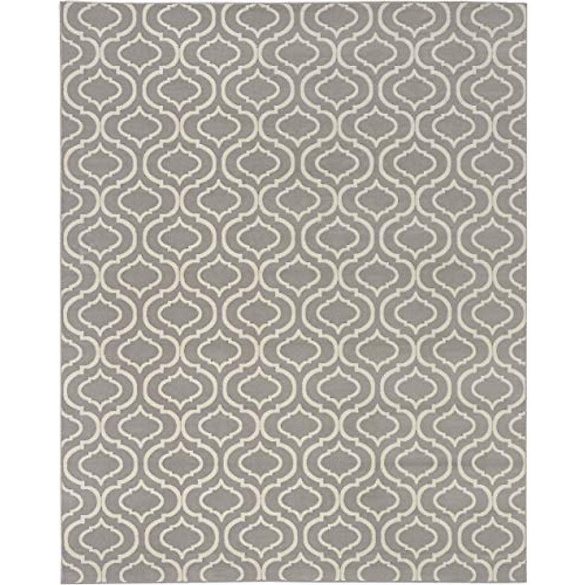 Nourison Jubilant Contemporary Grey 7'10" x 9'10" Area -Rug, Easy -Cleaning, Non Shedding, Bed Room, Living Room, Dining Room, Kitchen (8x10)