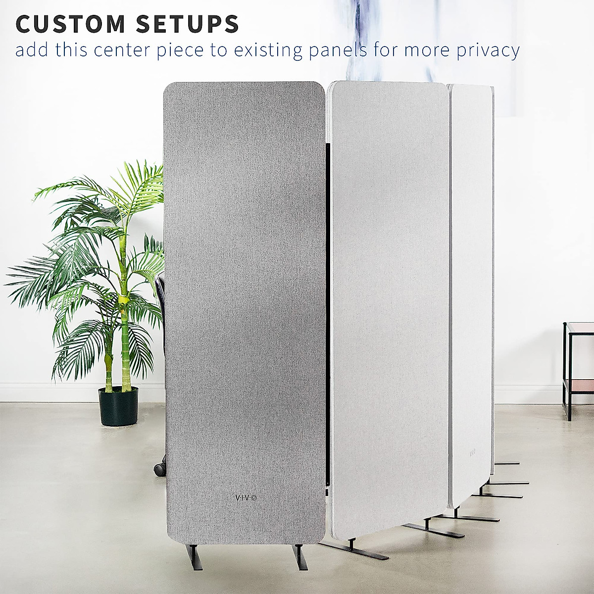 VIVO Freestanding 24 x 66 inch Privacy Panel, Cubicle Divider, Acoustic Wall Partition, Single 24 inch Panel with 2-Sided Zipper Attachment System, Gray, PP-1-T024G