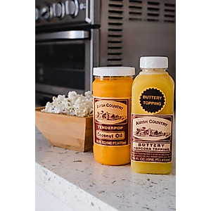 Amish Country Popcorn | Coconut Oil and Buttery Topping Bundle | 15 oz Coconut Oil and 16 oz Buttery Popcorn Topping | Old Fashioned, Non-GMO and Gluten Free