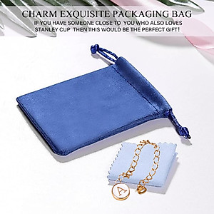 Ekarley Letter Charm Accessories for Stanley Cup, 3Pcs Initial Chain Water Bottle Handle Name Id Charm for Tumbler Cups-M