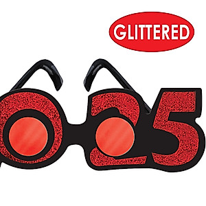 Beistle 2 Piece Glittered Plastic 2025 Eyeglasses, Graduation Party Accessories, New Year's Eve Favors