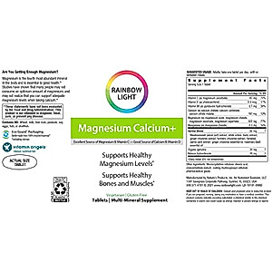 Rainbow Light Magnesium Calcium + Food Based Tablets 180 tablets
