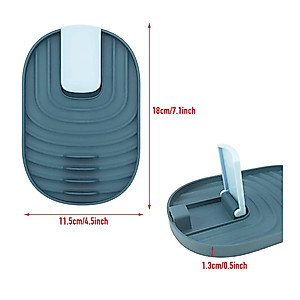 Multifunction Spoon Rest And Pot Lid Holder, Foldable Organizer Household Plastic Utensil Anti-Slip Pan Cover Holder Storage Rack Pot Lid Stand Spoon Shelf (White)