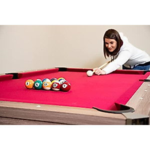 Hathaway Newport 7-ft Pool Table Tennis Combination with Dining Top, Two Storage Benches with Accessories - Driftwood