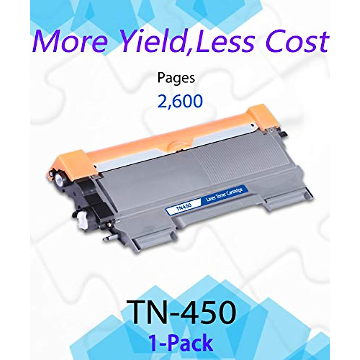 (1-Pack, High Yield) Compatible TN-450 Toner Cartridge TN450 Used for DCP-7060D 7065DN HL-2220 HL-2230 HL-2240D 2250 HL-2250DN 2270DW MFC-7360N 7460DN 7860DW Printer, Sold by Easy Print