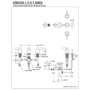 Kingston Brass KB6328NDL NuvoFusion Bidet Faucet, 8" (L) x 2-1/8 (W), Brushed Nickel
