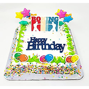 Boxing Themed 7 Piece Boxer Birthday Cake Topper Set