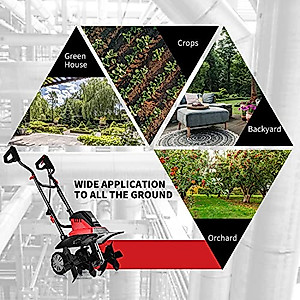 Goplus 14-Inch 10 Amp Corded Electric Tiller and Cultivator, Powerful Tillers w/ 9-Inch Tilling Depth, 4 Tines, Rototillers Tool for Garden Lawn Soil Digging (14-Inch)