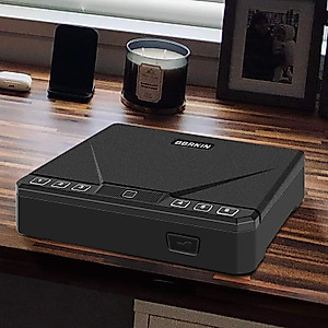 Biometric Gun Safe for Pistols, Wall Mounted Fingerprint Handgun Safe Lock Box for Bedside Car Nightstand Drawer Closet -with Security Cable/Light/Safe Organizer