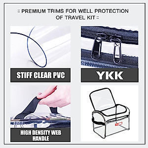 Rough Enough Clear Makeup Toiletry Bag Cosmetic Organizer Large Medicine Pouch with Zipper for Women Travel Accessories Essentials Pouch Toiletries Airport