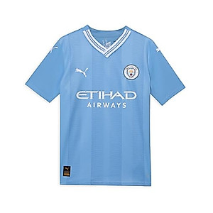 Manchester City FC Kids 2023/24 Home Soccer Jersey - Team Light Blue - Size: L