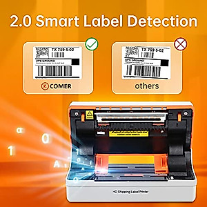 K COMER HD Thermal Shipping Label Printer 300DPI, Direct Thermal 4x6 High-Speed Label Printer, Compatible with Windows and Mac,Supports Multiple Platform Applications