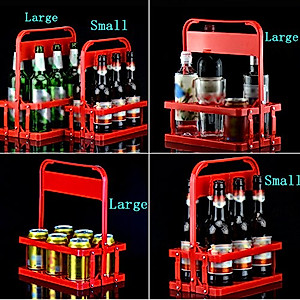 TINTON LIFE Creative Plastic Beer Portable Folding Basket Basket Foldable 6-Pack Beer Bottle Caddy Bucket Holder for Daily Use KTV and Party Foldable Wine Rack Cup Holder (10.87" x 6.97" x 12.99")