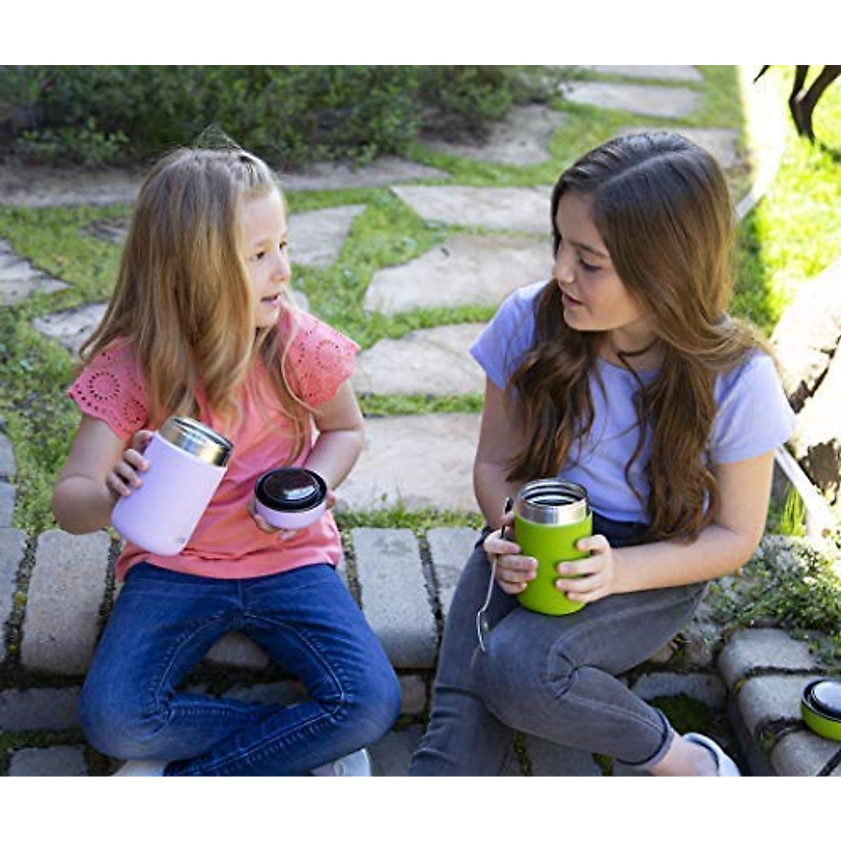 MIRA Kids Lunch Bundle with 7oz Insulated Bullet Flask (Pearl Blue) and 13.5oz Insulated Food Jar (Lilac)